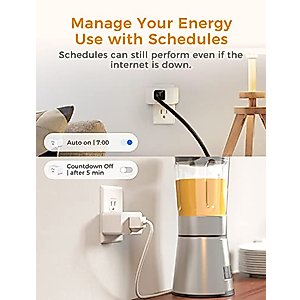 Smart Plug 4 Pack, Refoss Smart WiFi Outlet Works with Apple HomeKit, Alexa, Google Assistant, Siri, Timer & APP Remote Control, 15A
