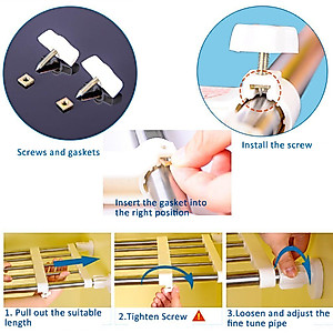 BAOYOUNI Closet Tension Shelf Rod Heavy Duty Wardrobe Organizer Adjustable Storage Shelves Rack DIY Closet Dividers Separators for Kitchen Bathroom Bedroom Garage, 19.69-31.5 Inches