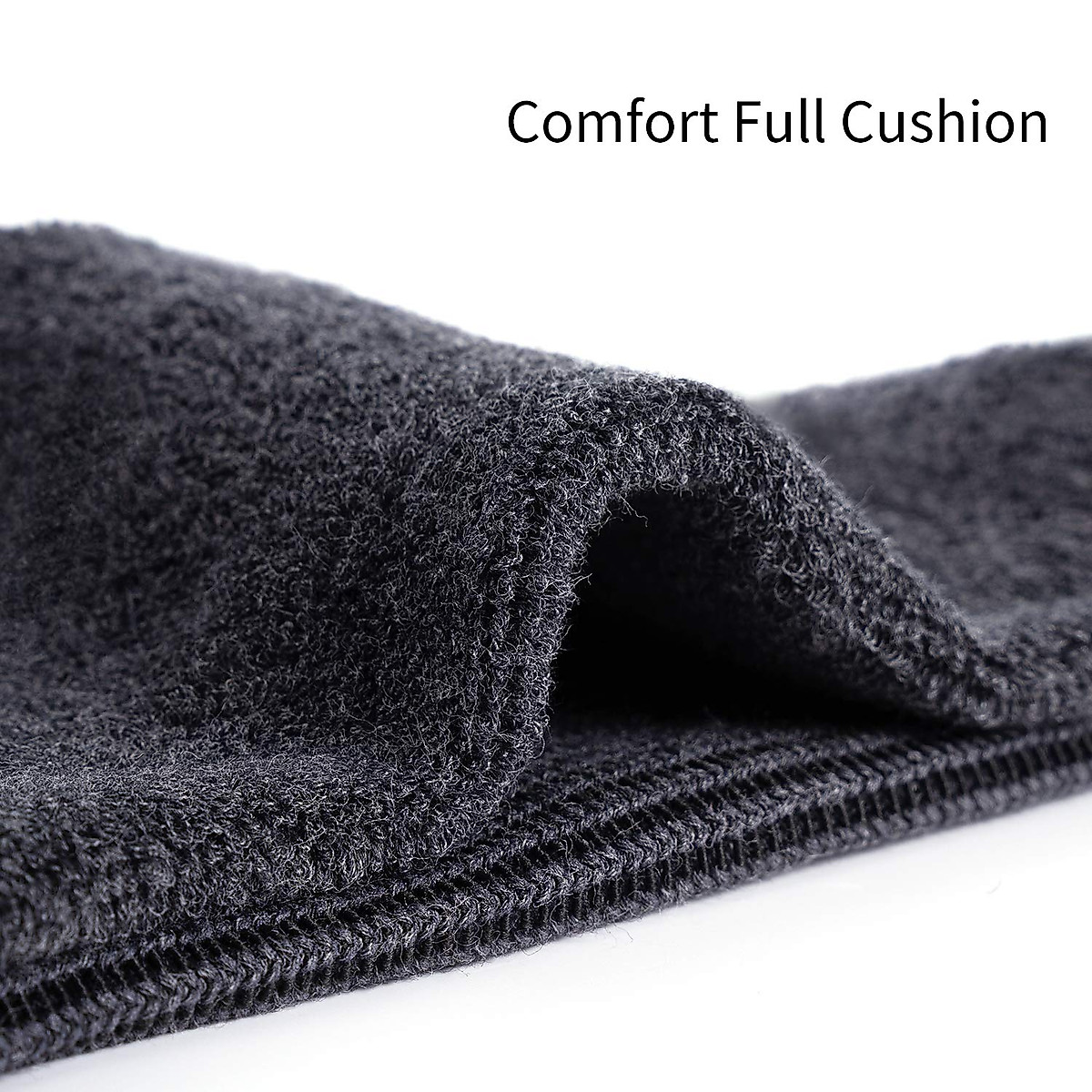 CelerSport 6 Pack Men's Athletic Crew Socks, Work Boot Socks with Full Cushion, Black, Shoe Size: 7-9