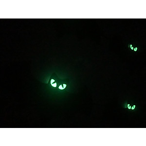 Tinbax Halloween Decorations - 15pcs Glow Eyes Bats Stickers for Halloween Bats Wall Decor