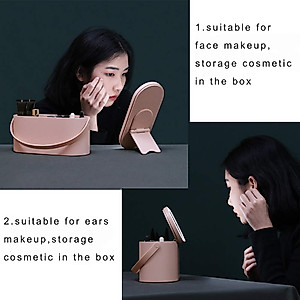 Luckystar Travel Makeup Organizer Box with LED Mirror, Pink Portable Makeup Case Touch Switch Home Cosmetic Box Jewelry Organizer Birthday Valentine's Day Gift for Women Girls,Pink