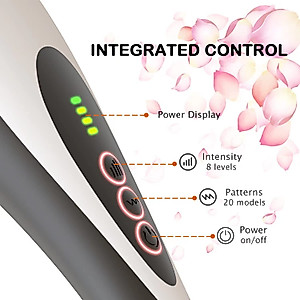 Roysmart Personal Handheld Vibrating Massager-Cordless Electric Muscle Deep Tissue Massager for Neck Back Shoulder Foot, Portable Seven Wand Massager for Full Body (Black)