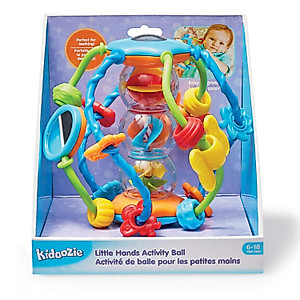 Kidoozie Little Hands Activity Ball, Perfect for Teething, Develops Hand-Eye Coordination, Emits Soothing Sounds, for Children 6-18 Months +, Multicolor