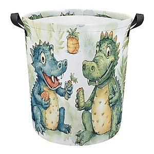 Laundry Hamper Crocodile Friends Freestanding Laundry Basket Thickened Waterproof Collapsible Clothes Hamper Storage for Clothes Toys Dorm And Family