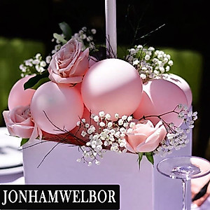 Jonhamwelbor Pink Balloons 12 Inch 100 Pack Light Pink Latex Party Balloons Pastel Pink Helium Balloons Wedding Girl Sweet Birthday Bride Baby Shower Party Decorations