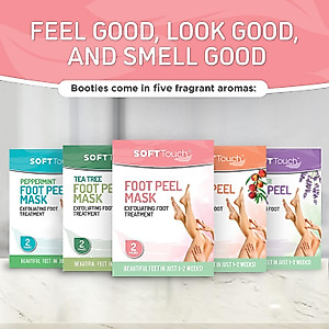 Soft Touch Foot Peel Mask - Pack of 2 Feet Peeling Masks for Dry, Cracked Heels & Calluses - Exfoliating Foot Mask Peel for Baby Soft Skin (Original)