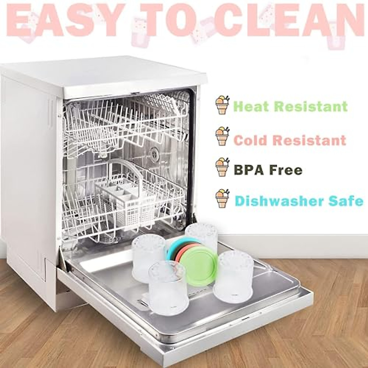 2/4/6PCS Creami Deluxe Pints, for Ninja Creamy Pints and Lids,16 OZ Creami Containers Airtight,Reusable Compatible NC301 NC300 NC299AMZ Series Ice Cream Maker,Gray-2PCS