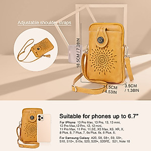 APHISON Mini Cell Phone Purse, PU Leather Small Crossbody Bags for Women, Lightweight Cute Purses with Tassel