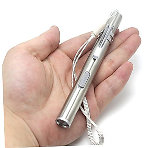 ULTECHNOVO LED Pen Light Pocket Flashlight LED Flashlight Handheld Flashlight Hiking Flashlight Camping Flashlight USB Charging Flashlight Penlights for Nurses Medical Pen Light Silver
