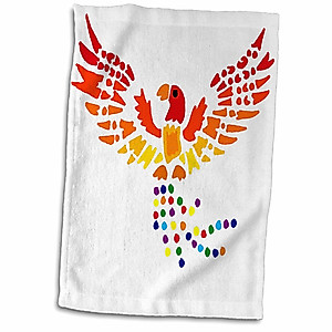3D Rose TWL_244594_1" Fun Colorful Phoenix Rising Abstract Art Towel, 15" x 22", Multicolor