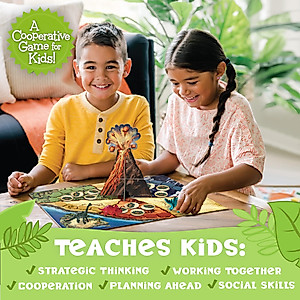 Peaceable Kingdom Dinosaur Escape Cooperative Memory Game of Logic and Luck for 2 - 4 Kids Ages 4 +