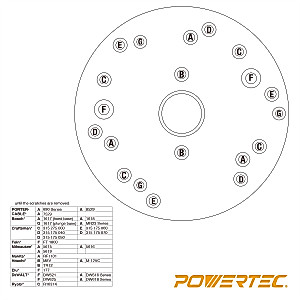 POWERTEC Dia 6-1/2" Router Base Plate & 10Pcs 5/16 to 1" Short Shank Router Template Bushing Guide Sets & Centering Pin. Fits Porter Cable, Craftsman, DeWalt, Bosch, Milwaukee Router Sub Bases (71778)