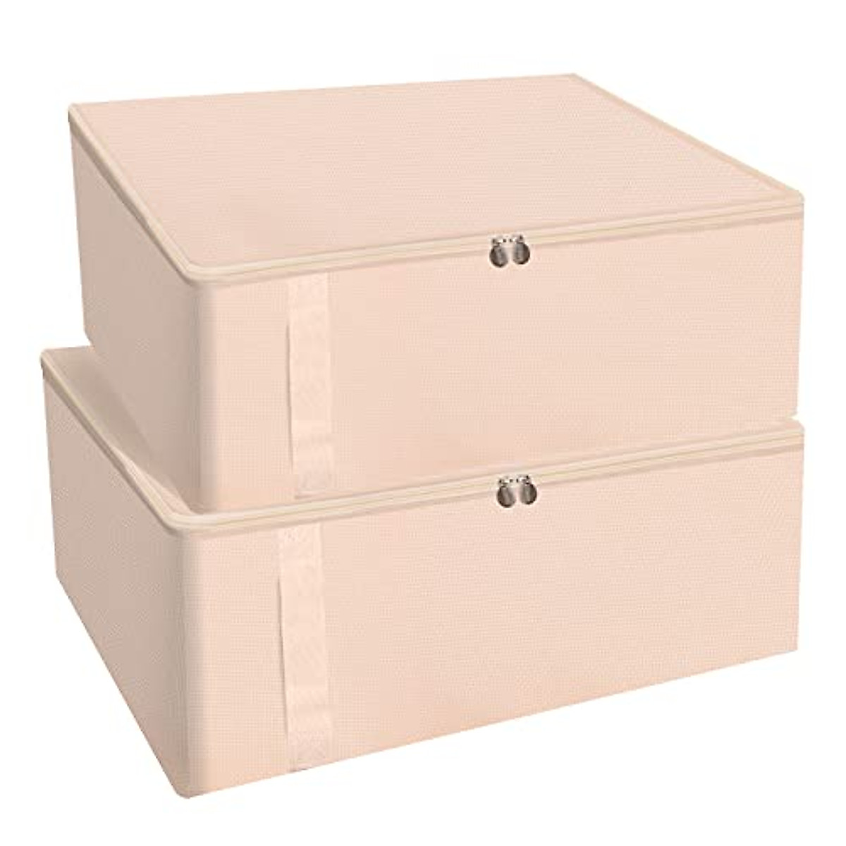 Toplive 2 Pack Extra Large Clothes Storage Bag, Double Zipper Clothes Organizer with Clear Window for Store Quilt, Blanket, Pillow, Bed Sheet, Jacket, XL+XL