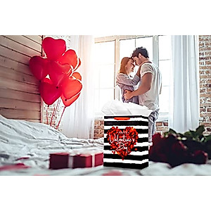 WaaHome Happy Valentines Day Gift Bag with Handle 13''x10.5''x5.8'' Large Red Rose Gift Bags with Tissue Paper, Romantic Valentines Gift Bags for Her Him Girlfriend Boyfriend Wife Husband Women