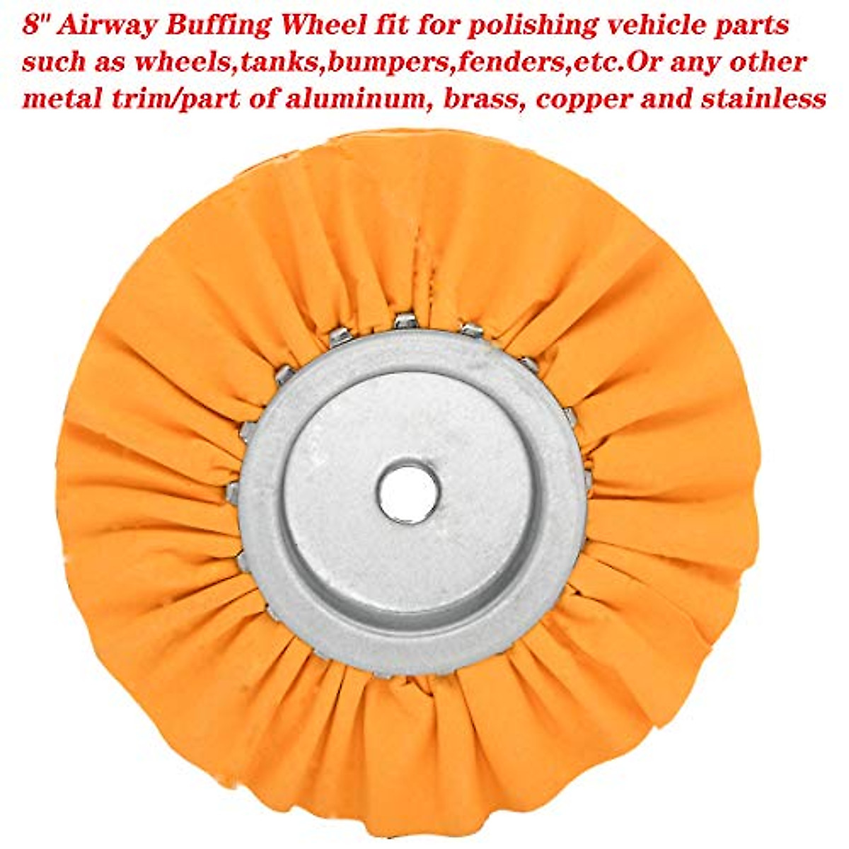 3PCS 8" Airway Buffing Wheel(1 pcs White/1 pcs Orange/1 pcs Blue),5/8" Arbor Hole,16 Ply Fine,Medium,Coarse Polishing for Angle Grinder Mirror Finish on Aluminum and Stainless, by NAKAO