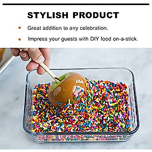 150 pcs Thick Candy Apple Sticks,Caramel Apple Sticks,5.5 Inch Long, 5mm Thick,Semi Point , Bamboo Skewers for Corn Dog, Corn Cob, Kabob, Lollipop, Grill