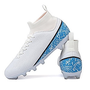 Soccer Cleats Mens Football Cleats Women Tacos de Futbol para Hombre Soccer Shoes for Big Boy Tacos de Futbol Zapatos de Futbol para Hombres Outdoor Soccer Shoes High Top Football Boots AG/FG