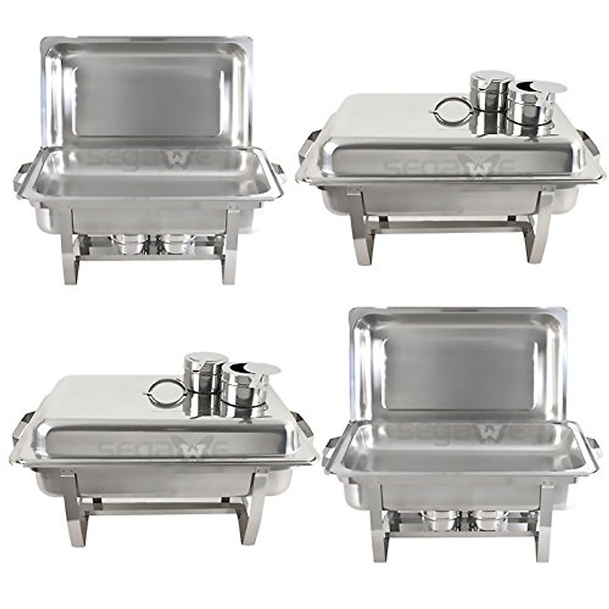 TimmyHouse Catering Stainless Steel Chafer Chafing Dish Sets 8 Qt Full Size Buffet 4 Pack