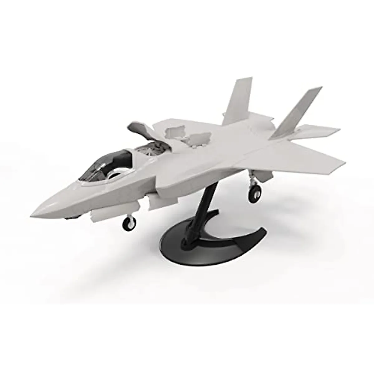 Airfix Quickbuild F-35B Lightning II Brick Building Plastic Model Airplane J6040, Gray