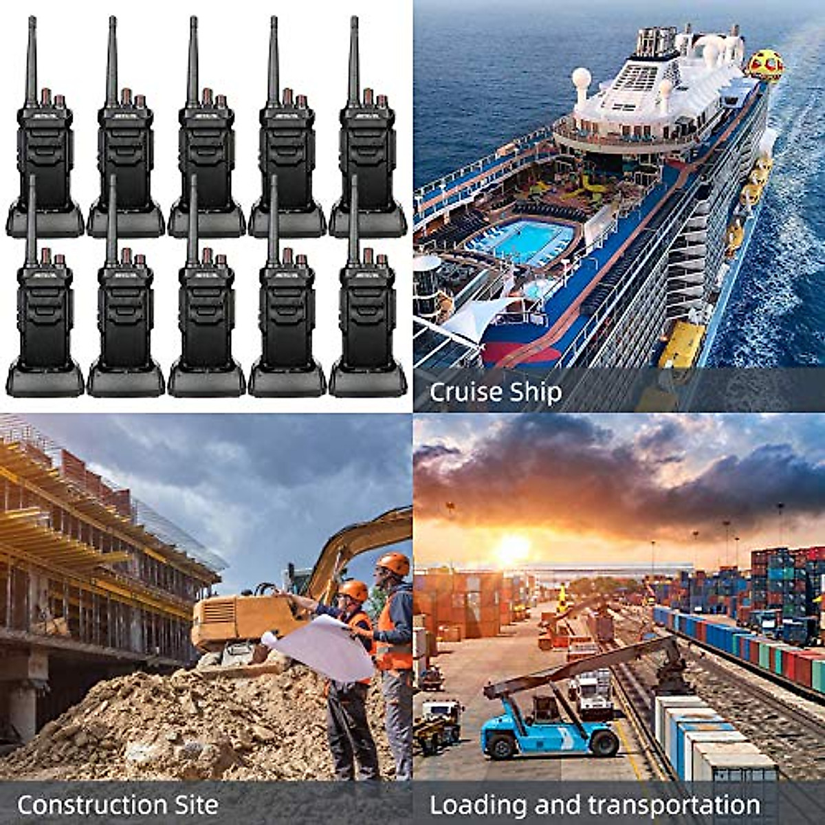 Retevis RT48 Walkie Talkie Waterproof,Walkie Talkies for Adults,Long Range,Rugged,Portable FRS Two-Way Radios for Commercial Construction (10 Pack)