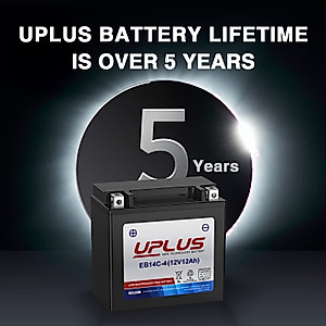 ATV Battery YTX14-BS, UPLUS EB14C-4 Scooter Snowmobile UTV Motorcycle Battery Maintenance Free - Sealed AGM Powersports Batteries Compatible with Honda Suzuki Kawasaki Yamaha