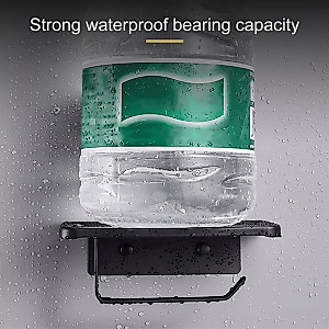 Ihvewuo formsiwod Black Toilet Roll Holder Aluminum Toilet Paper Holder with Phone Shelf Wall Mounted Toilet Roll Holder with Screws Anti-Rust Toilet Paper Holder for Bathroom Kitchen JK