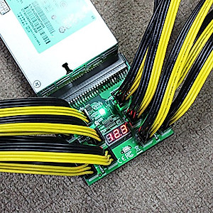 S-Union Ethereum ETH ZEC Mining GPU 1200w/750w PSU Breakout Board 12V for DPS-1200FB DPS-1200QB PS-2751-5Q HSTSN-PL12 DPS-700LB PS-2112-5L DPS-750RB DL580 Series (with Power Button)