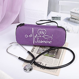 Personalized Stethoscope Case for 3M Littmann Classic III, Cardiology IV Diagnostic, MDF Acoustica Stethoscopes - Extra Room for Nurse Accessories