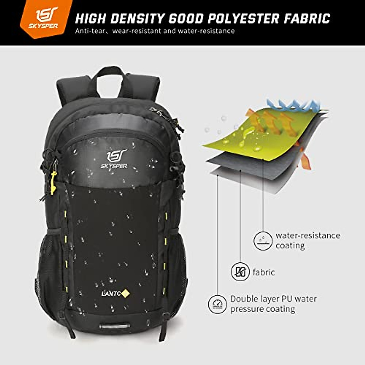 SKYSPER Hiking Daypack 30L Camping Backpack, Day Packs for Men Women Travel Outdoor Camp