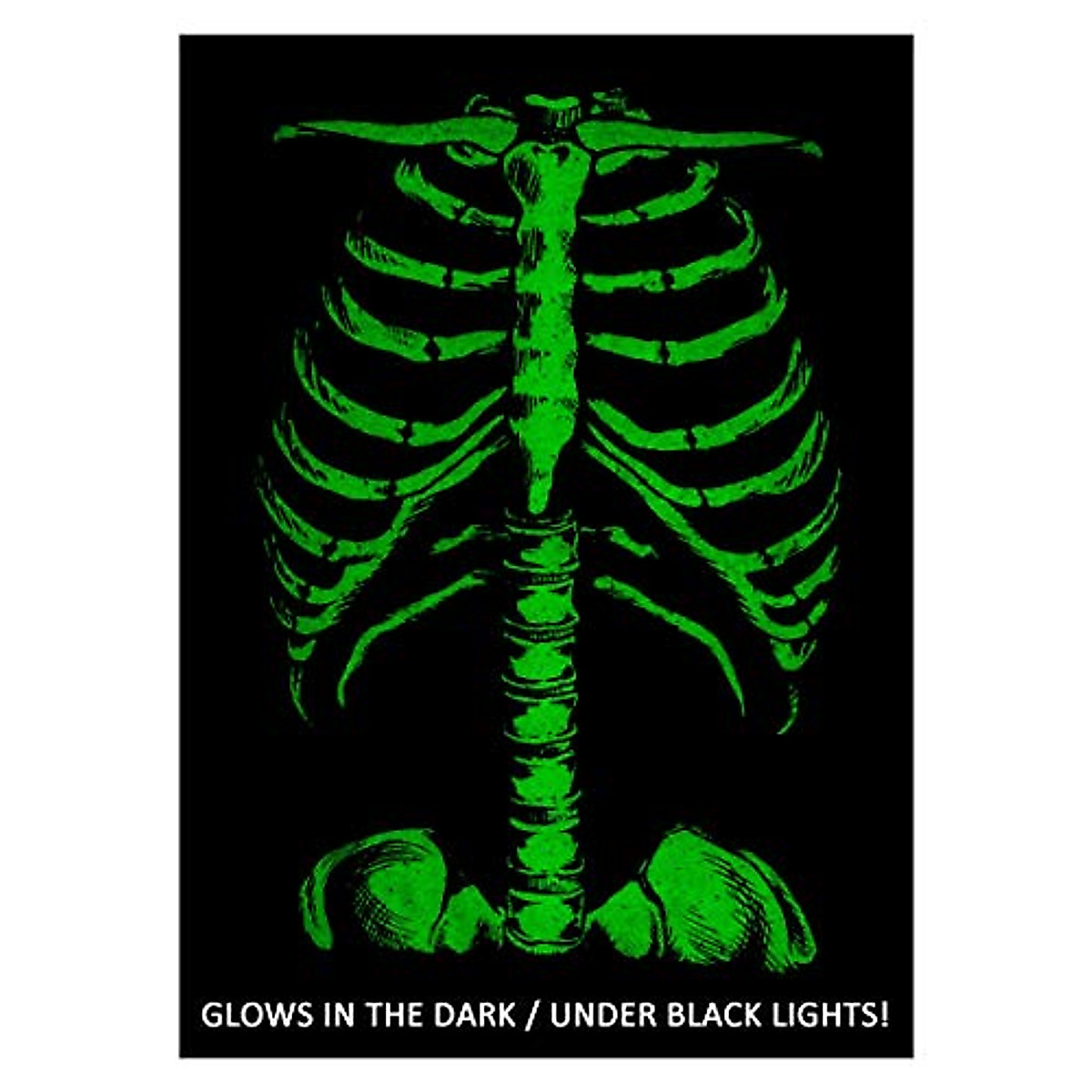 Skeleton Rib Cage | Jumbo Print Novelty Halloween Costume Unisex T-Shirt-Adult,M Black