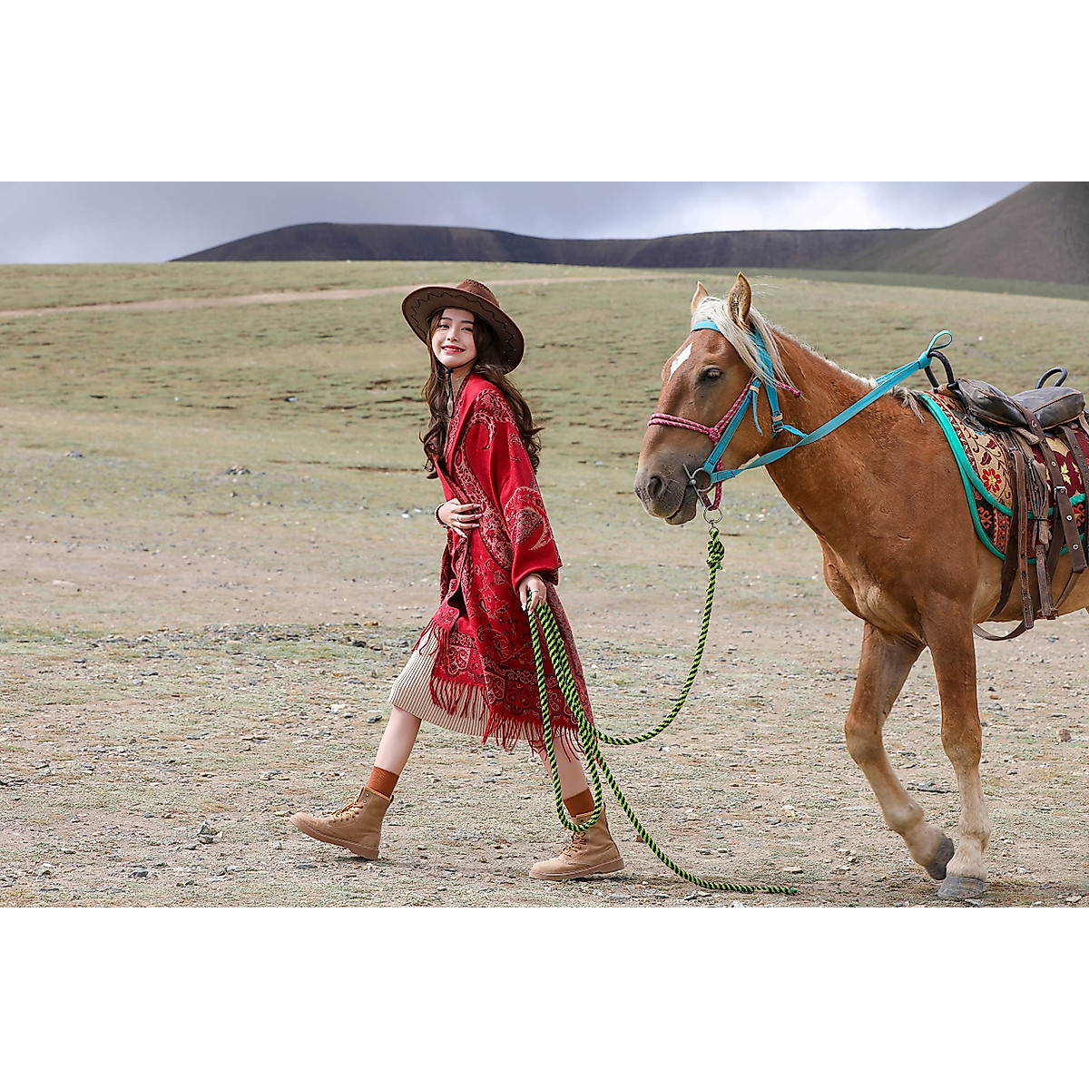 Large Ethnic Style Pashmina Shawls and Wraps for Women Printing Bohemian Extra Long Soft Cashmere Feel Birthday Gifts Throw Warm Winter Womens Fall Scarfs Shawls and Wraps for Wedding Christmas in Red