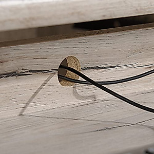 Sauder Palladia Desk with Hutch, L: 59.488" x W: 23.543" x H: 56.496", Split Oak Finish