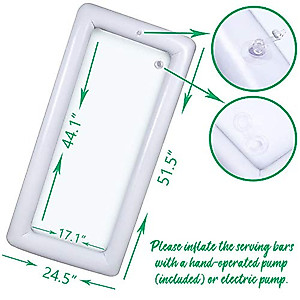 Inflatable Serving Bar Salad Ice Tray Food Drink Containers - BBQ Picnic Pool Party Supplies Buffet Luau Cooler,with a Drain Plug