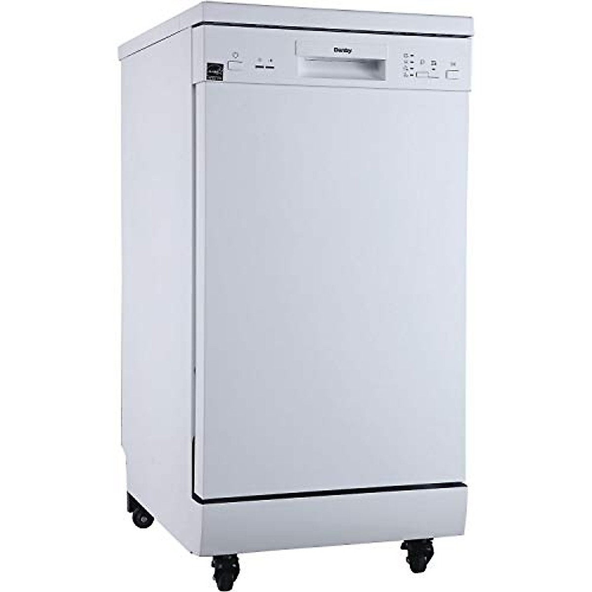 Danby DDW1805EWP 18 inch Portable Dishwasher with 8 Place Setting Capacity; 4 Wash Cycles; Energy Star Certified; Adjustable Upper Rack; in White
