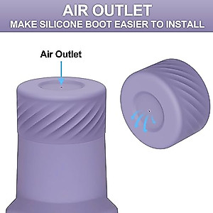 Affute Protective Silicone Boot for Stanley Quencher H2.0 40 oz & IceFlow Flip 20 oz 30 oz and hydroflask 12-24 oz, Anti-Slip Bottle Bottom Sleeve Cover (Lavender)
