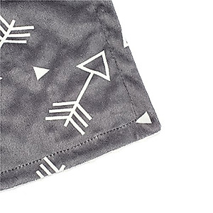 BORITAR Baby Blanket Super Soft Minky with Double Layer Dotted Backing, Little Grey Arrows Printed 30 x 40 Inch, Receiving Blankets