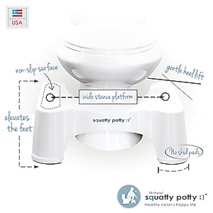 Squatty Potty The Original Bathroom Toilet Stool Height, White, 9 Inch (Pack of 1)