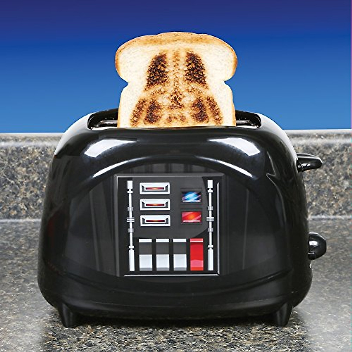 Uncanny Brands Star Wars Darth Vader 2-Slice Toaster- Vader's Icon Mask onto Your Toast