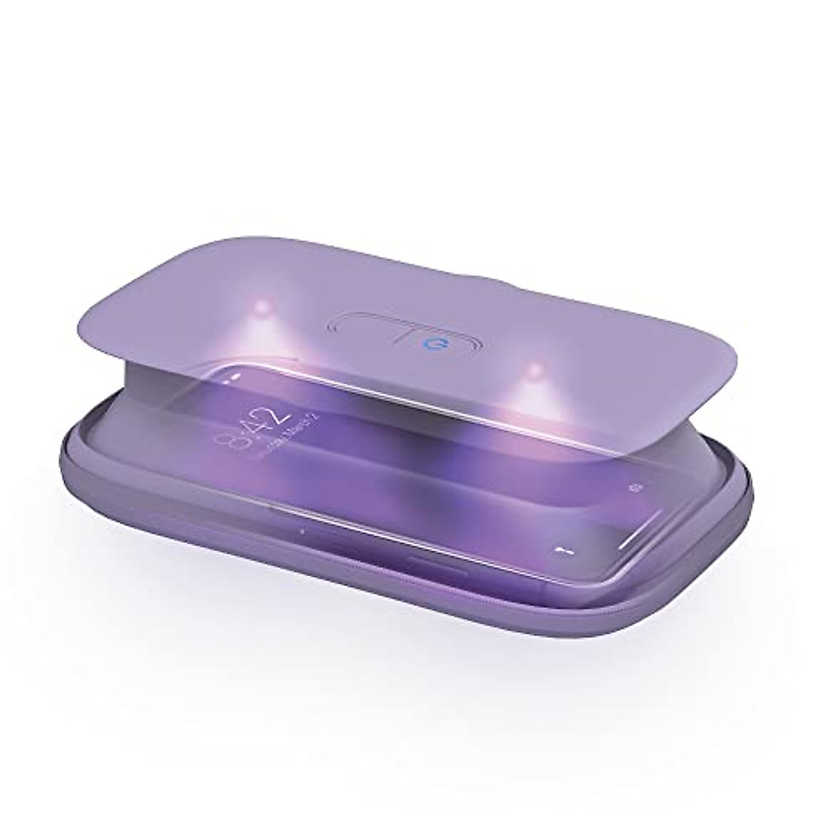 Homedics UV Clean Portable Sanitizer – Rechargeable UV Light Sanitizer and Sterilizer Box - Kills 99.9% of Airborne Contaminates, Fits Masks, Makeup Brushes, Glasses, Cell Phones, Keys, Purple