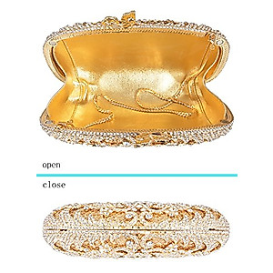 MOSSMON Luxury Crystal Clutch Women Rhinestone Evening Bag for Party and Wedding