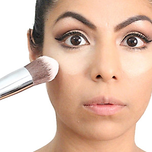 Under Eye Concealer Brush - Beauty Junkees Tapered Kabuki Brush with Soft Synthetic Bristles for Concealing, Blending, Setting, Buffing with Powder, Liquid, Cream Cosmetics, Vegan Makeup Brushes