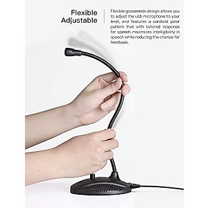 Fifine USB Computer Microphone, Plug &Play Desktop Condenser PC Laptop Mic,Mute Button with LED Indicator, Compatible with Windows/Mac, Ideal for YouTube,Zoom,Recording,Twitch Games(K054)