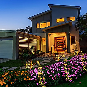 ANGMLN Solar Watering Can Lights Outdoor Garden Decorations, Solar Waterfall Lights Gardening Gifts for Women Mom, Sun Moon Waterproof Hanging Solar Lantern Decor for Table Yard Porch Patio Pathway