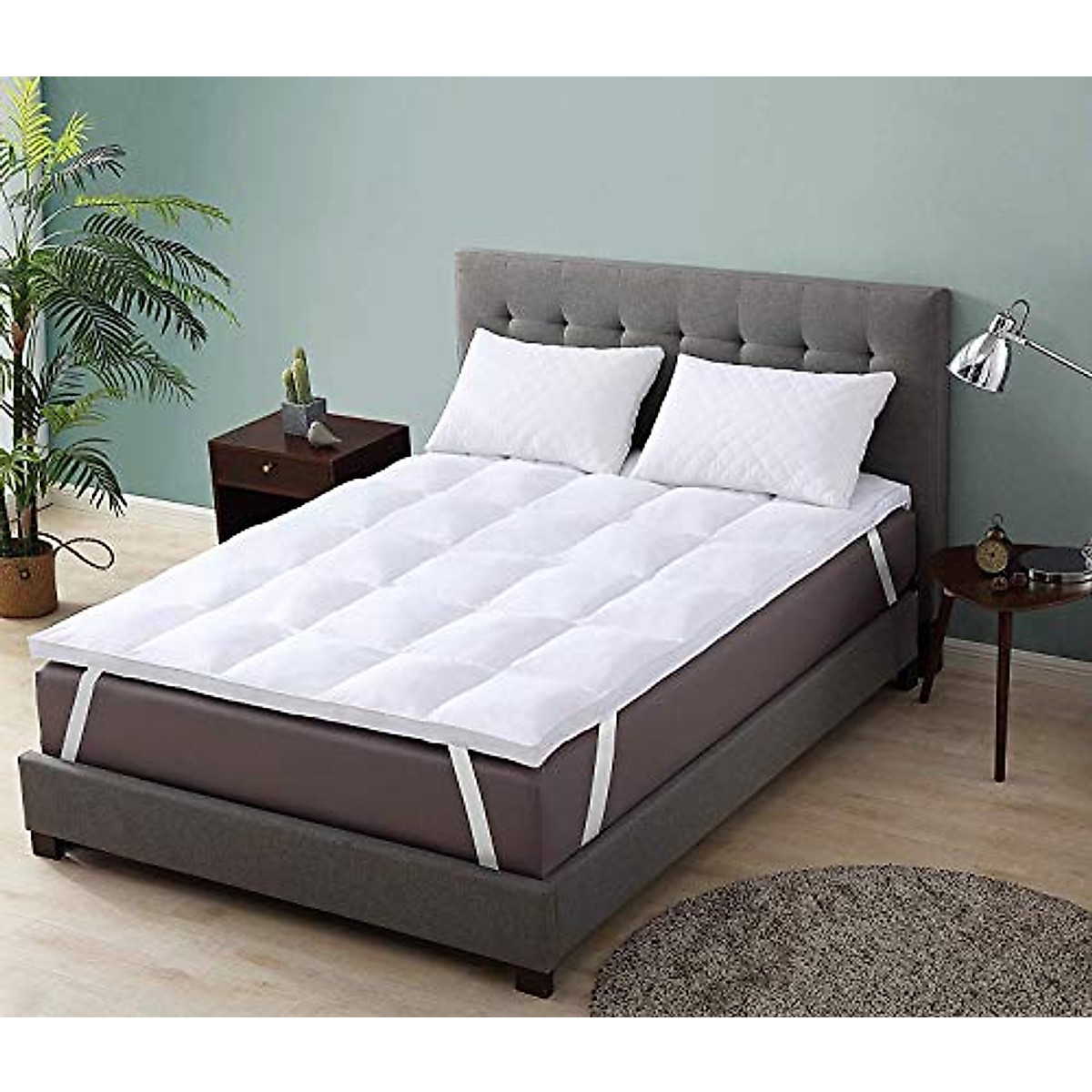 Home Sweet Home 2" Inch Mattress Topper Hypoallergenic Down Alternative 1000 Grams Filling (Full Size)
