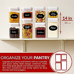 Airtight Food Storage Containers - Set of 4PC Kitchen & Pantry Organization Storage Container with Easy Lock Lids for Cereal, Flour, Sugar & Dry Food Plastic Stackable Canisters (White) 1.8gal/6.7L