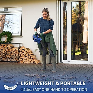 Azollin Leaf Blower, 20V Cordless Leaf Blower with 3.0Ah Battery and Charger, 2-Speed Battery Powered Leaf Blower, 2-in-1 Blower/Vacuum Design 140 MPH for Jobsite Lawn Care Light Yard Work Sweeping