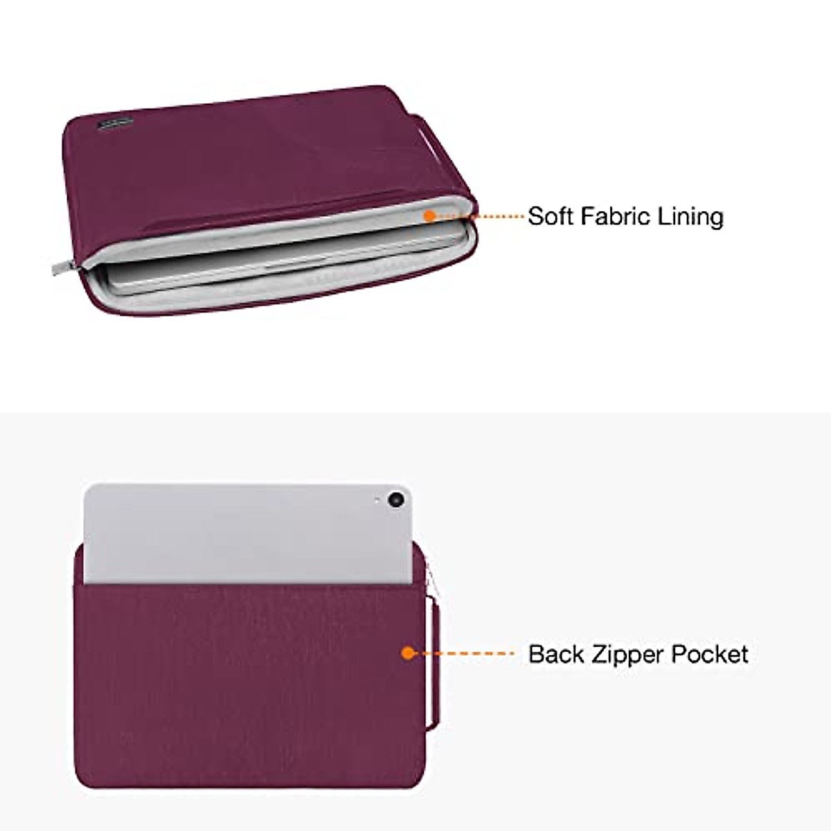 MOSISO Laptop Shoulder Bag Compatible with MacBook Air/Pro,13-13.3 inch Notebook,Compatible with MacBook Pro 14 2023-2021 A2779 M2 A2442 M1, Polyester Briefcase Sleeve with Side Handle, Burgundy
