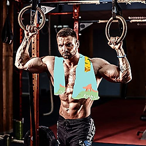 Two Machine-Washable Sports Towels with Front-Printed Microfiber Fabric That are Skin-Friendly and Sweat-absorben Dinosaur World Map Antique