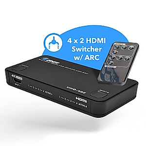 OREI 4K HDMI Matrix Switch 4 X 2, Switcher 18G UltraHD with Arc Supports upto 4K @ 60Hz & 1080P IR Remote Control - Full Matrix Selection (UHD-402)