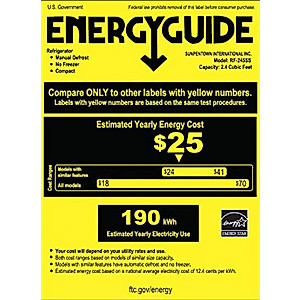 RF-245SS: 2.4 cu. ft. Stainless Refrigerator with Energy Star